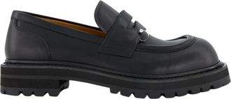Marni Homme, Chaussures, Noir, Taille: 44 EU Mocassins Chunky Penny en cuir noir