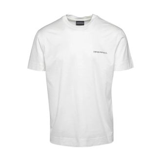 Emporio Armani Casual Baumwoll T-Shirt mit Logo - - Tops - Herren - Wei&szlig; - 3XL