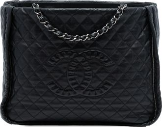 Chanel Black CC Quilted Calfskin Istanbul Tote