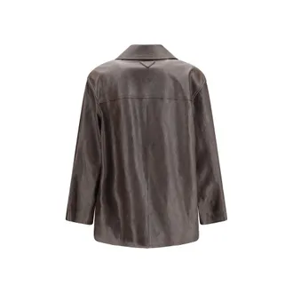 Saint Laurent Mens Black Wool Oves Aries Leather Jacket Clothing