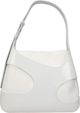 Ferragamo Femme, Sacs, Blanc, Taille: ONE Size &Eacute;l&eacute;gant sac bandouli&egrave;re en cuir avec d&eacute;tails dor&eacute;s