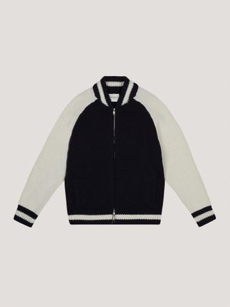 Circolo 1901 Bicolor bomber Blu-Naturale Punto Rasato / XL