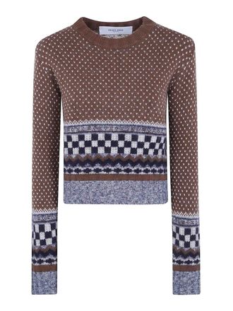 Golden Goose Pull Col Rond - Marron