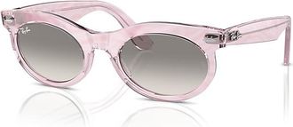 Ray-Ban Wayfarer Oval Change Sonnenbrillen Lila Wellen Selbsttönend Fassung Grau Glas 53-22