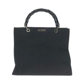 Gucci Sac fourre-tout Pre-owned en nylon bambou - Femme - Pre-owned - Noir - Taille: ONE Size