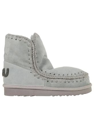 Mou Stiefel - Mid-Height Plush Sheepskin Eskimo Boots With Glitt - Gr. 36 (EU) - in Grau - f&uuml;r Damen