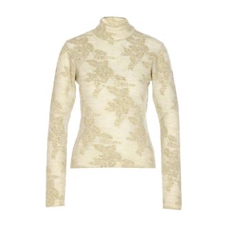 Ganni Femme, Pulls, Vert, Taille: 38 FR Sheer Turtleneck