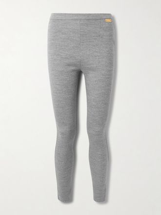Balmain Leggings Aus Einer Baumwollmischung - Grau