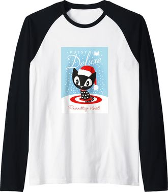 Pussy Deluxe Snowy Santa Cat Raglan