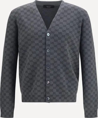 Gucci Silk and wool GG print Cardigan Male M