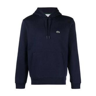 Lacoste Navy Blue Fleece Hoodie mit Logo - - Sweatshirts & Hoodies - Herren - Blau - XS