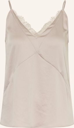 Luisa Cerano Luisa Cerano Blusentop Aus Satin Mit Spitze rosa