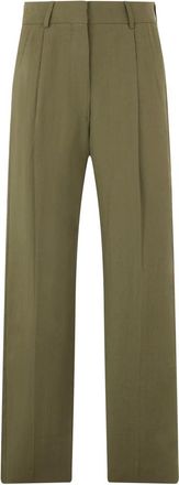 Blaz&eacute; Milano Femme, Pantalons, Vert, Taille: 36 FR Silk Linen Pantalons
