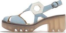 FLY London Femme TRUL582FLY Sandal, Sky Blue/White, 38 EU