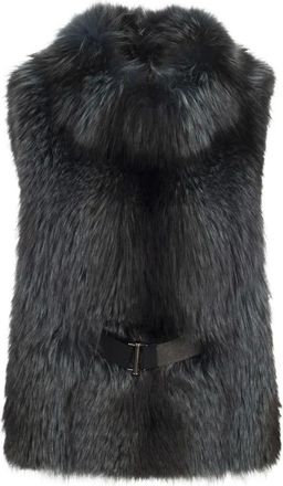 Brunello Cucinelli Femme, Vestes, Bleu, Taille: 36 FR Gilet en fourrure de renard