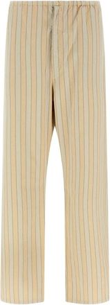 Maison Margiela Homme, Pantalons, Beige, Taille: L Pantalon de Pyjama en Coton Ray&eacute;