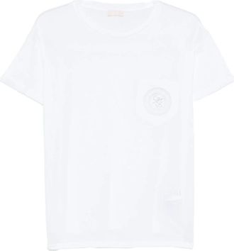 Liu Jo Femme, Tops, Blanc, Taille: 42 FR T-shirt &agrave; Manches Courtes et Col Rond avec Poche Poitrine