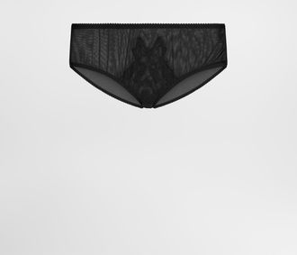 Dolce & Gabbana Slip Aus T&uuml;ll Mit Spitzeneinsatz - Frau Unterw&auml;sche Schwarz 3
