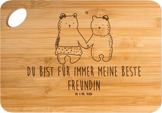 Mr. & Mrs. Panda Bambus - Schneidebrett B&auml;r Freundin - Geschenk, B&auml;r Freundin Beste Freund Liebe Liebesbeweis Verliebt Kumpel Kumpeliene, Hackbrett