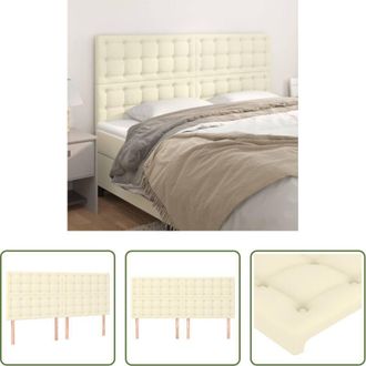 vidaXL vidaXL Bettkopfteil - Kopfteil Creme 200x5x118/128 cm Kunstleder