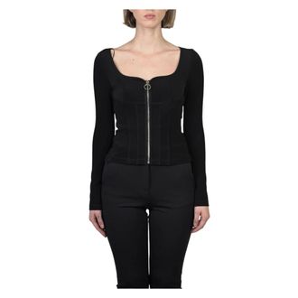 Pinko Neopren Zip Jacke Energico Style - - Tops - Damen - Schwarzk - S