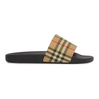 Burberry Homme, Chaussures, Beige, Taille: 40 EU Check Slides