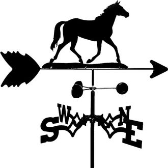 Generic Wetterfahne Aus Schwarzem Metall, Windrichtungsanzeiger f&uuml;R Schuppen, Garten, Terrasse, Dekoration, Windrichtungsanzeiger f&uuml;R Den Au&szlig;Enbereich(A14)