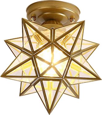OSALADI Moderne Deckenleuchte Flur K&uuml;chenbeleuchtung Sternmotiv Metall Gold 220v Led Warmlicht F&uuml;r Wohnzimmer Schlafzimmer