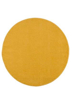 Novel Webteppich Uni, Gelb, Textil, Uni, rund, Oeko-Tex Standard 100, pflegeleicht, Teppiche & B&ouml;den, Teppiche, Runde Teppiche