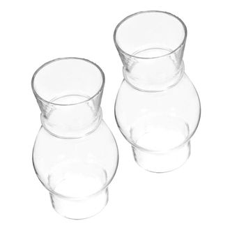 Lurrose 2 Stück Transparente Glas Lampenschirme Ersatz für Petroleum Öllampen Hitzebeständig Klarer Lampenkamin für Antike Kerosinlampen Vielseitig für Wohn A