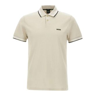 HUGO BOSS Homme, Tops, Beige, Taille: XL Polo en coton stretch avec logo