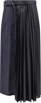 sacai Herringbone Falten-Midi-Rock - - Skirts - Damen - Schwarzk - M