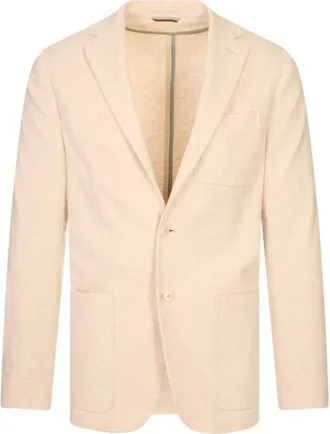 Canali Homme, Vestes, Beige, Taille: M Blazer en jersey coton/cachemire