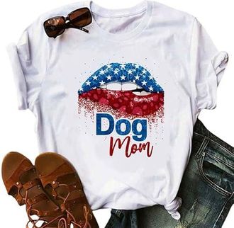 Keephen Patte de Chien Amour Coeur T-Shirt Femmes Mignon Patte de Chien Impression 3D Manches Courtes Tee Shirt &Eacute;t&eacute; Grande Taille Col Rond Pullover Tops