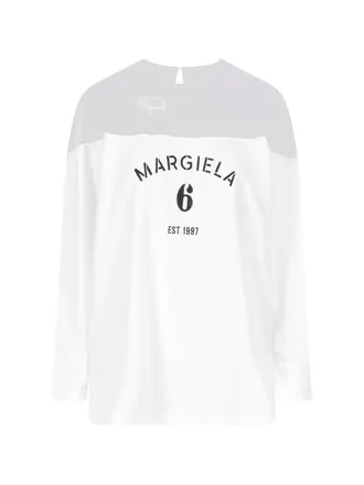 Maison Margiela Printed Logo Jersey Top