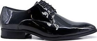 UOMO Design Derby Homme Simple - Philippe (Noir Vernis, Syst&egrave;me Taille Chaussures EU, Adulte, Num&eacute;rique, Moyen, 46)