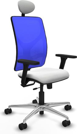 Piqueras y Crespo Stuhl f&uuml;r Kontrollzentren mit 3D-Armen, h&ouml;henverstellbarer Lendenwirbelst&uuml;tze und festem Kopfteil, ausgestattet mit Syncro/Traslack und Schneideschaum