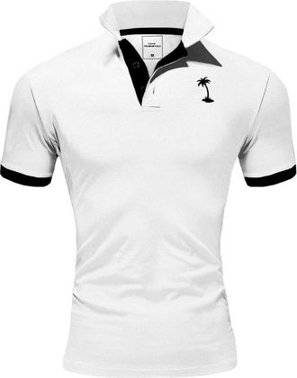 Behype. Poloshirt PALM mit kontrastfarbigen Details
