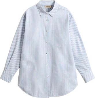 Woolrich Femme, Blouses et Chemises, Bleu, Taille: 42 FR Chemise &agrave; Rayures &agrave; Manches Longues