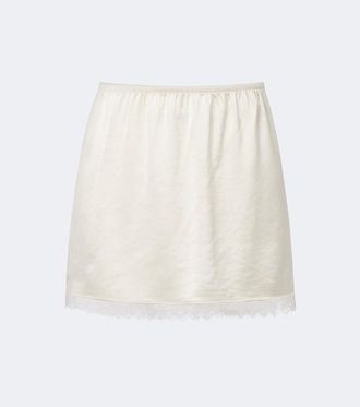 Leset Mini-jupe Barb en satin &agrave; dentelle