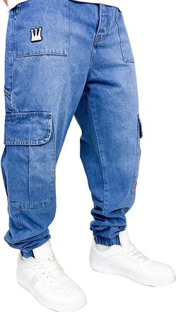 Dada Worker Baggy Jeans mit Cargo-Taschen Blau, Farben:Blau, Gr&ouml;&szlig;e Jeans:32W