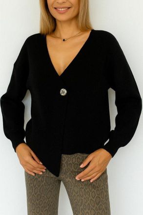 Worldclassca Cardigan WORLDCLASSCA Cardigan Strickjacke V-Ausschnitt Pulllover mit Knopf Neue Kollektion - Stilvolle und gem&uuml;tliche Strickmode f&uuml;r Damen
