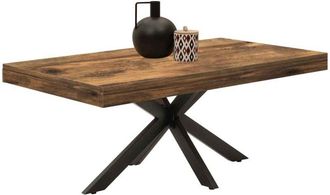 IDMarket Idmarket - Table basse rectangulaire alix 110 cm pied araignée bois foncé effet vieilli et noir