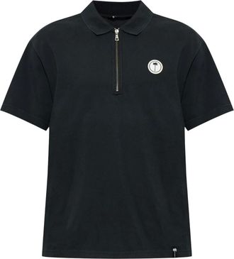 Palm Angels Polo en coton avec logo cousu - Homme - Tops - Bleu - Taille: XS