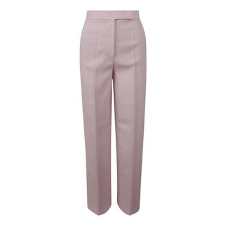 Max Mara Schlank geschnittene Hose mit B&uuml;gelfalte - - Trousers - Damen - Rosa - XS