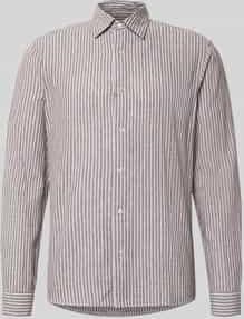 Mc Neal Regular Fit Freizeithemd aus Leinen-Mix mit Kentkragen