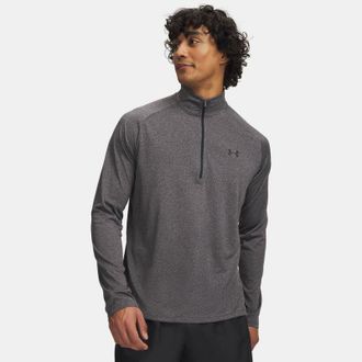 Under Armour Tech Langarm-Oberteil mit.5-Zip f&uuml;r Herren Carbon Heather / Schwarz 3XL