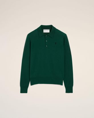 Ami Polo vert en laine Ami de Coeur Noir - XXL - Homme