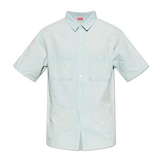 Kenzo Homme, Chemises, Bleu, Taille: L Chemise en denim avec broderie d&eacute;corative