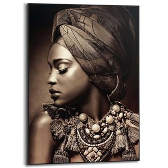 Reinders Gerahmtes Bild, Afrikanische Frau, Wohnzimmer, Bilder, Wanddeko, Room Decor, MDF, Braun, 70 x 50
